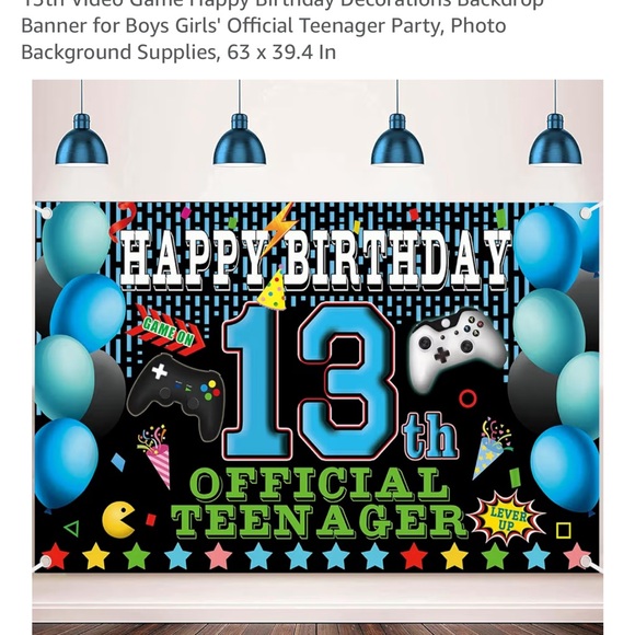 Party Supplies | Video Game Birthday Party Backdrop | Poshmark